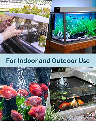 Pawfly 64 GPH Aquarium Air Pump with Dual Outlets Adjustable Quiet Oxygen Aerator Pump with Airline Tubing Air Stone Connector and Check Valve Accessories for Fish Tanks up to 75 Gallons