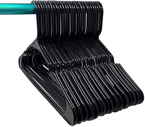 Home Essentials Plastic Clothing Hangers Ideal for Everyday Standard Use, Black (5 Pack of 7) 35pcs/Box