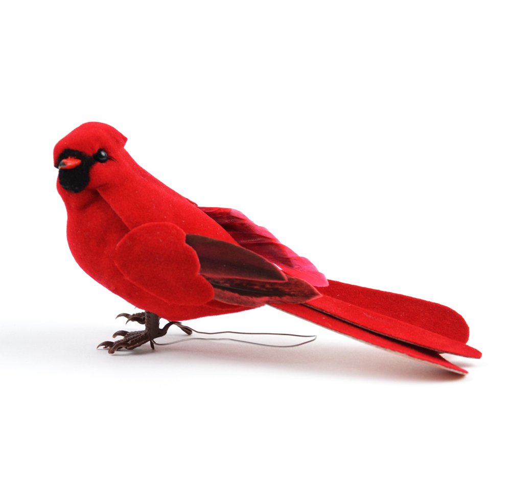 Set of 3 Artificial Birds for Decoration, Floral Arrangements and Arts & Crafts | Red Cardinal, Eastern Bluebird & American Goldfinch