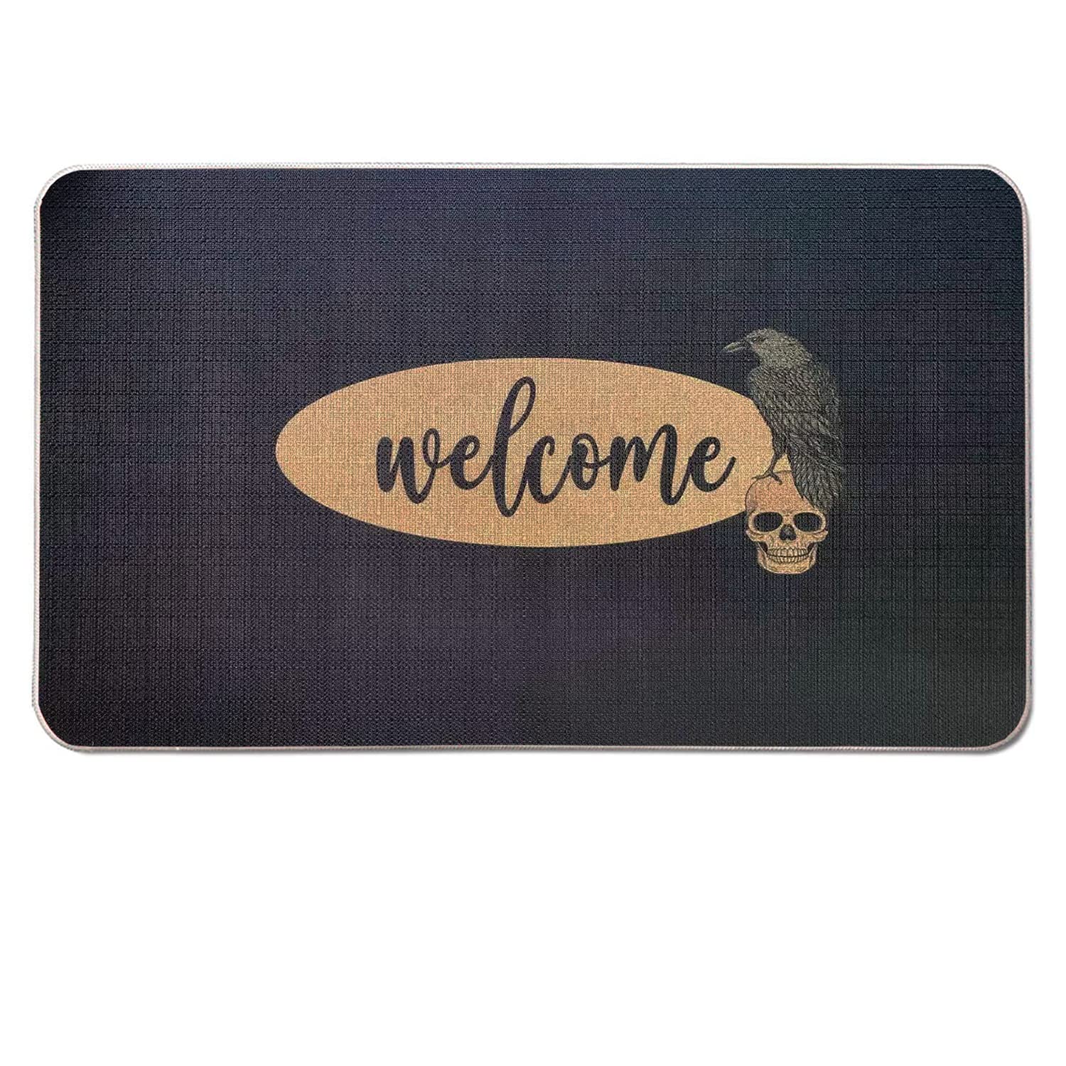 NC Halloween Welcome Door Mat,18 x 30 Inch Halloween Non-Skid Floor Mat Switch Mat Indoor Outdoor Home Garden, Easy to Clean Low Profile Mat for Entry Patio Garage High Traffic Areas