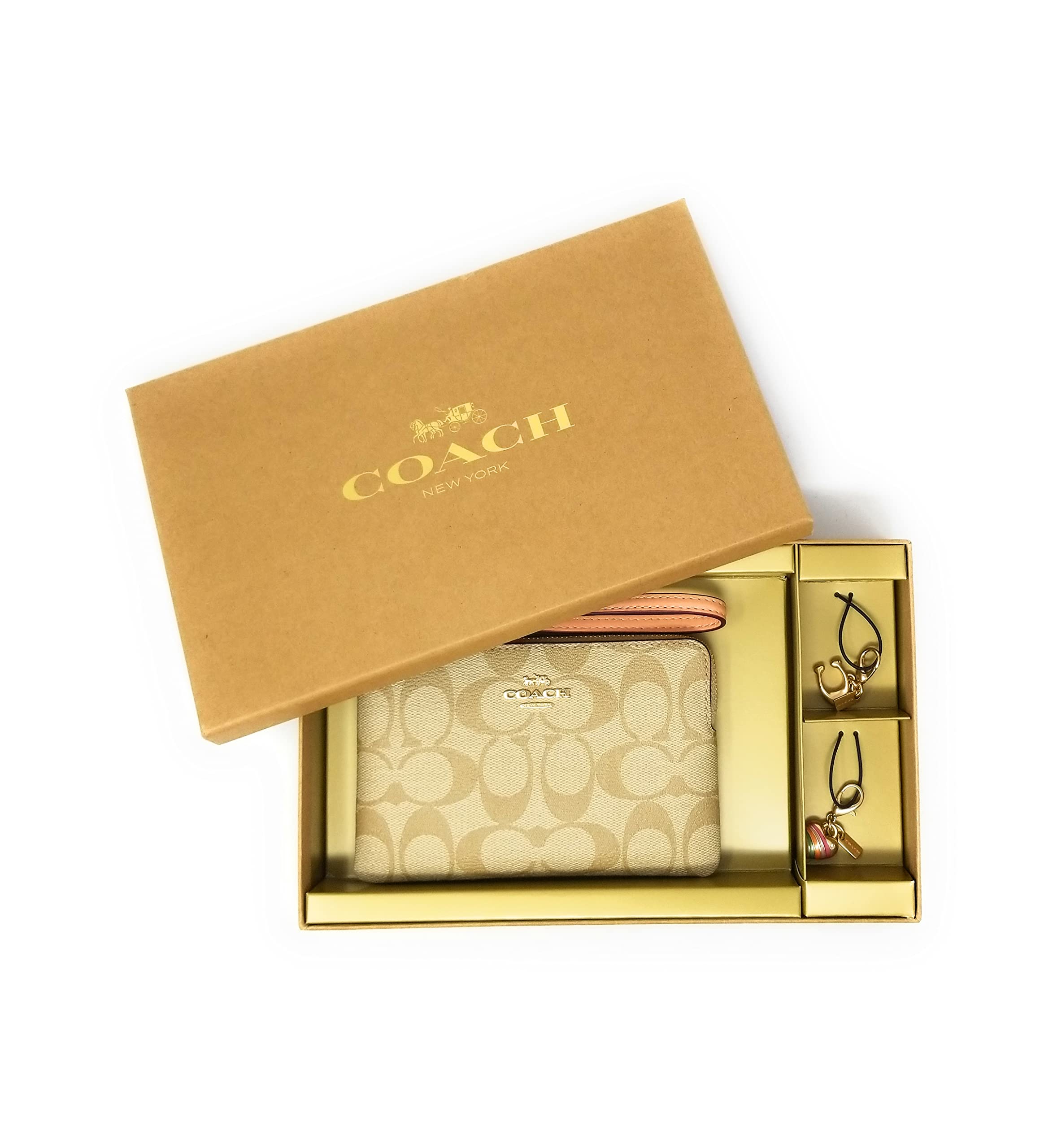 Coach Women's Boxed Corner Zip Wristlet In Signature Canvas