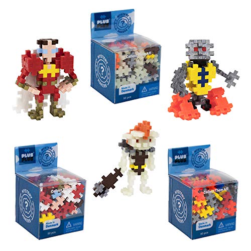 PLUS PLUS Set of 9 Mystery Makers, Stem Building Toy, Party Favor Gifts, Interlocking Mini 3D Puzzle Blocks for Kids - Robots