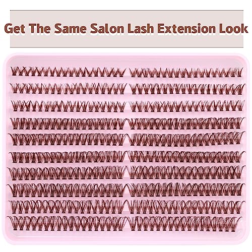 Brown DIY Lash Extension Lash Clusters Wispy Eyelash Extensions Natural Look Individual Lashes CC Curl 10-16MM False Lashes by Newcally