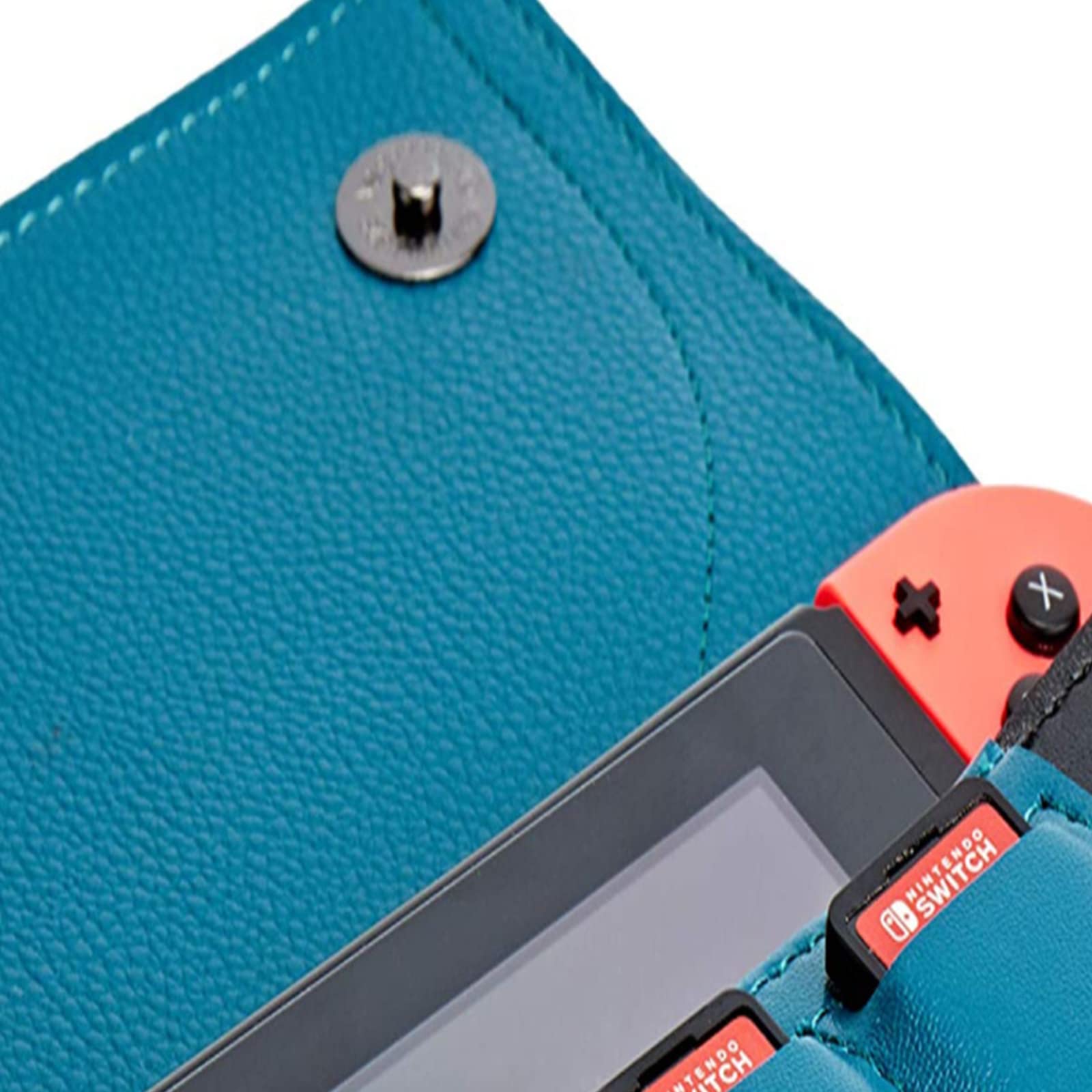 Switch Case Compatible with Nintendo Switch/OLED, FUNLAB Portable Switch Carrying Case with 10-Game-Card Slots & Accessories Storage- Blue