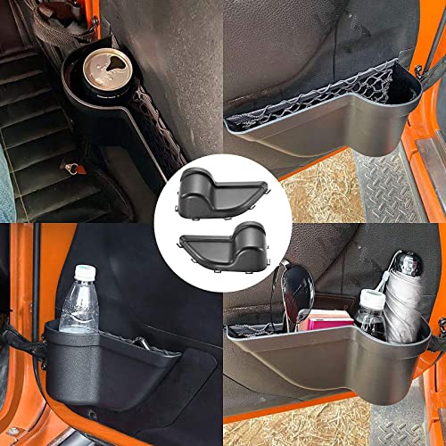 CALBEAU Front Door Side Insert Storage Pockets Box, 2PCS Door Storage Pockets for JK, Door Net Pocket Replacement for 2011-2018 Jeep Wrangler JK JKU Accessories