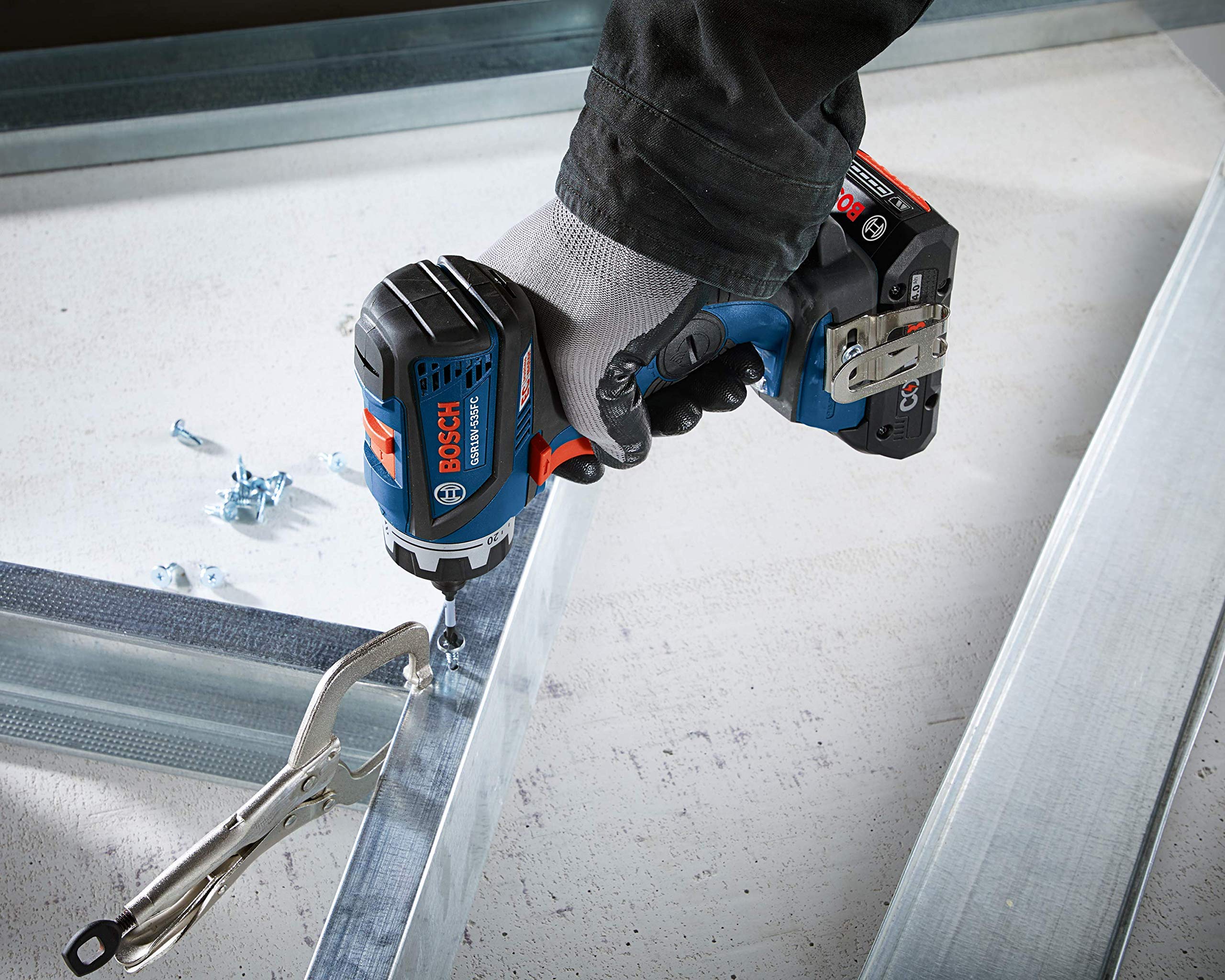Bosch GSR18V-535FCB15 18V EC Brushless Connected-Ready Flexiclick 5-In-1 Drill/Driver System with (1) CORE18V 4.0 Ah Compact Battery (Renewed)