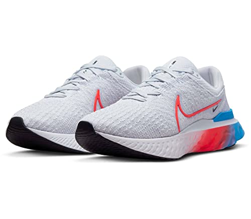 Nike React Infinity Run Flyknit 3 Women's Road Running Shoes (us_Footwear_Size_System, Adult, Women, Numeric, Medium, Numeric_10), Grey/Red/Blue
