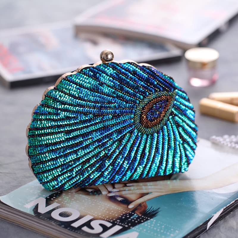 CCBUY Shell Shaped Women's Clutch Sequin Wallets and Totes Vintage Embroidered Evening Bags Women's Party Bags
