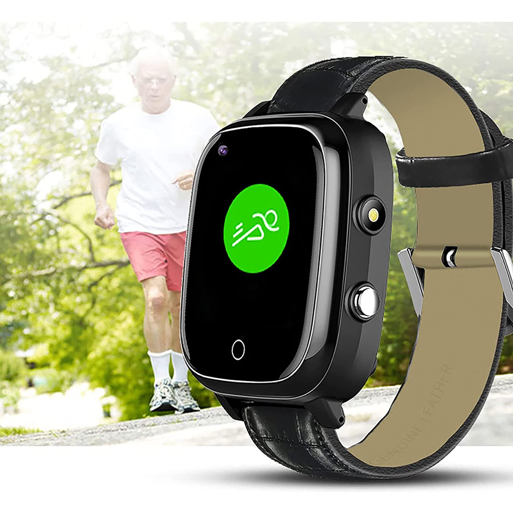 CRADZZA Smart watch with fall detection The elderly men and women for dementia with text messages and calls iOS and Android