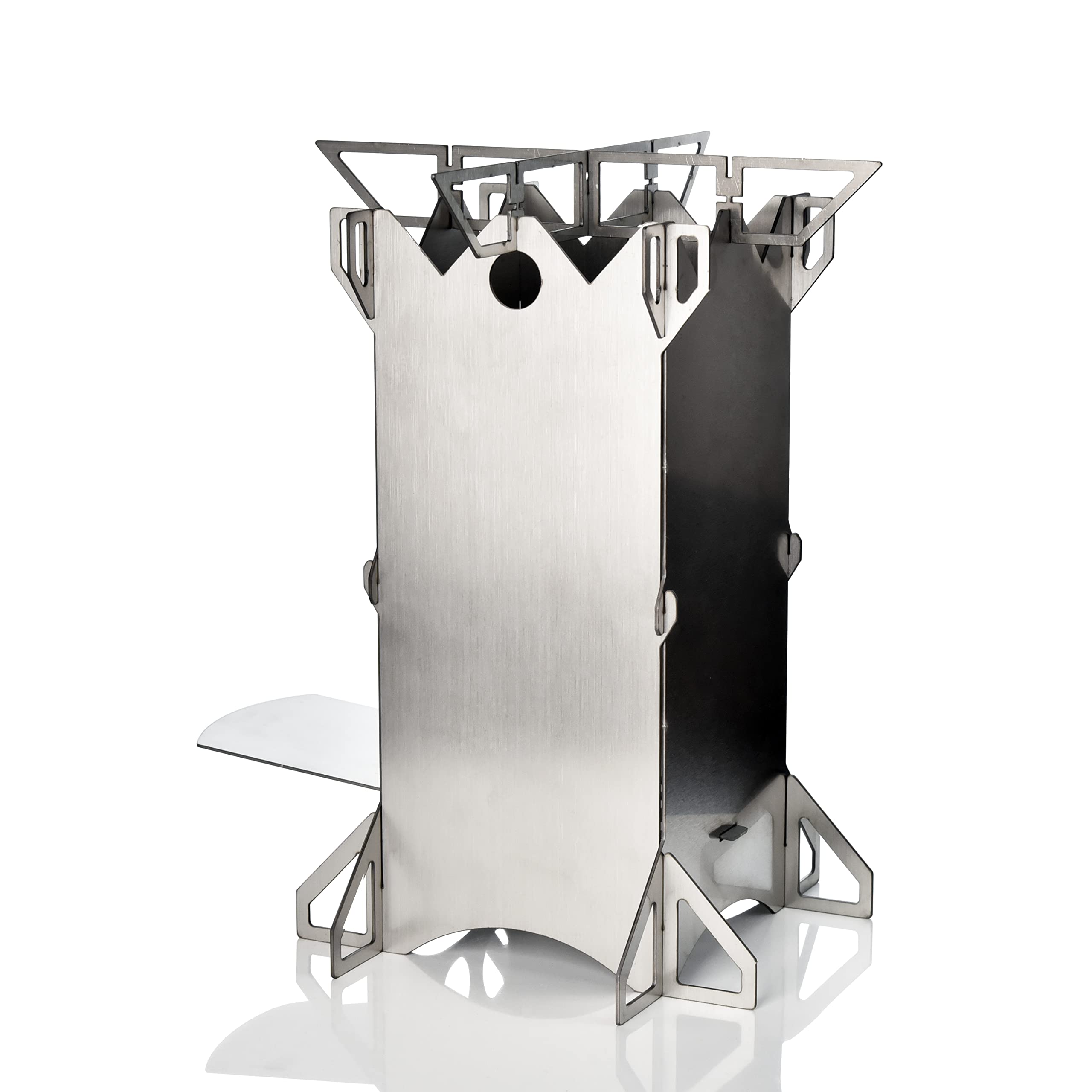 Camping Stove Wood Burning Rocket Portable Backpacking Stainless Steel Light Folding Stove for Outdoor Hiking Camping Tent Heating Picnic BBQ
