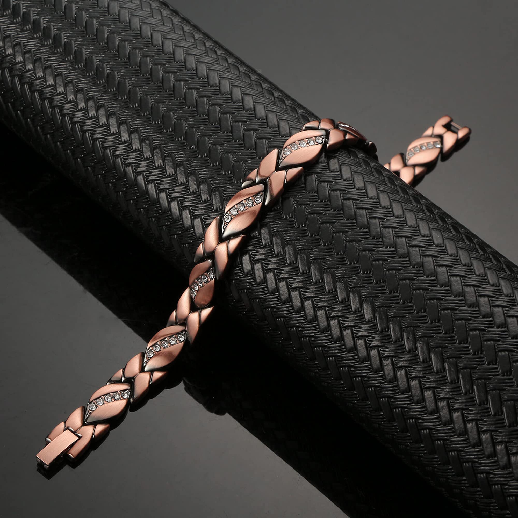 Copper Bracelets and Rings for Women Magnetic Pure Copper Crystal Bracelets, Jewelry Gift