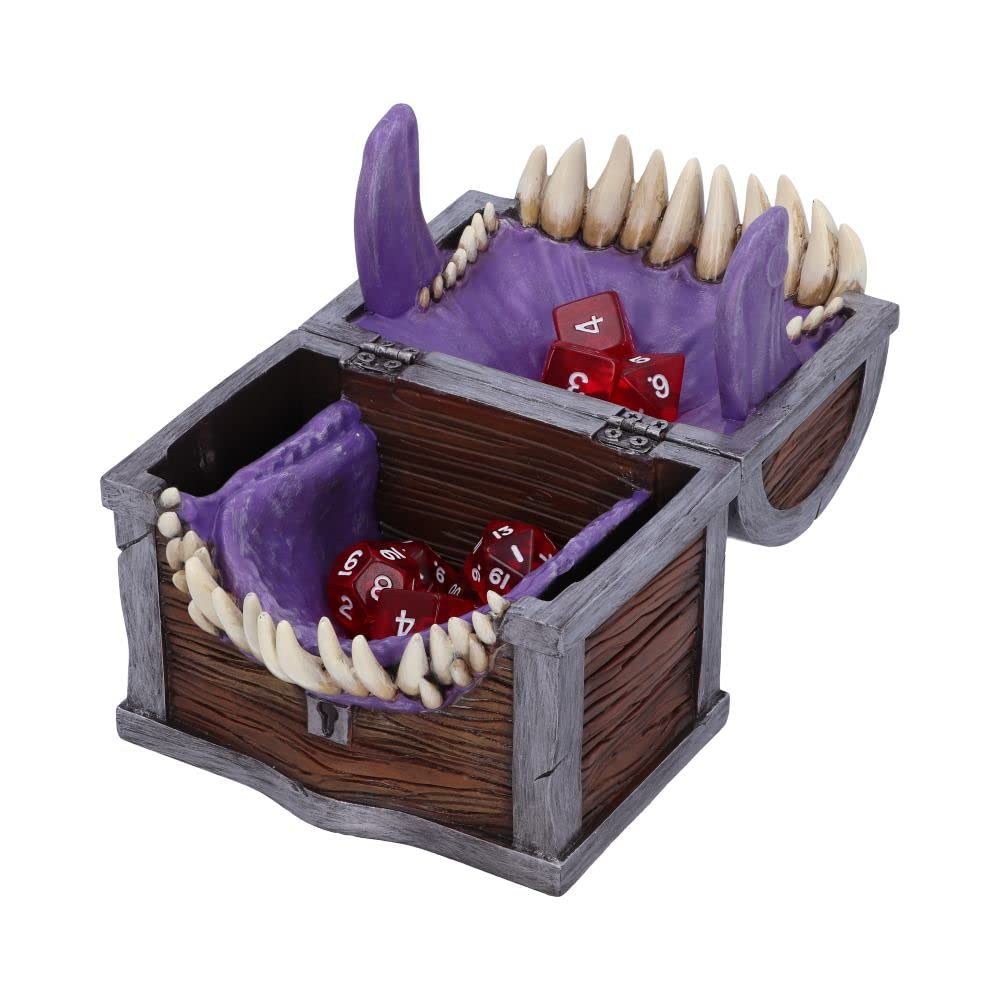 Nemesis Now Dungeons & Dragons Mimic Dice Storage Box, 11.3cm, Resin, Brown, Officially Licensed D&D Merchandise, Mimic Character Dice Box, Cast in The Finest Resin, Expertly Hand-Painted
