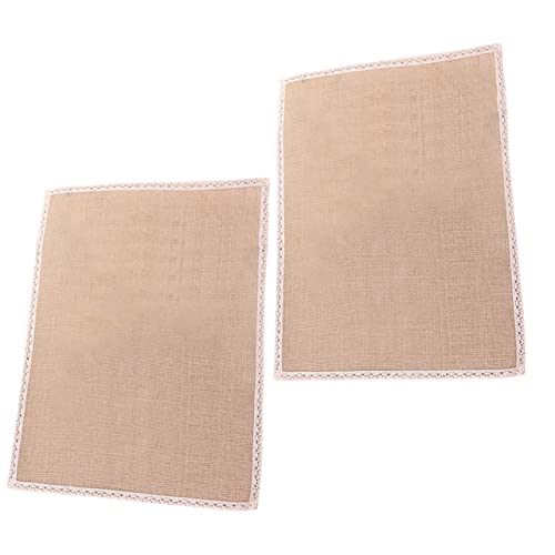 Hoement Vintage Decor 2pcs of for Restaurant Supplies Absorbent Cup Delicate Drink Bowl Wedding Burlap Cutlery Drinks Jute Home Placemats Rustic Placemat Gifts Hotel Coaster Mats Cushion Table Decor
