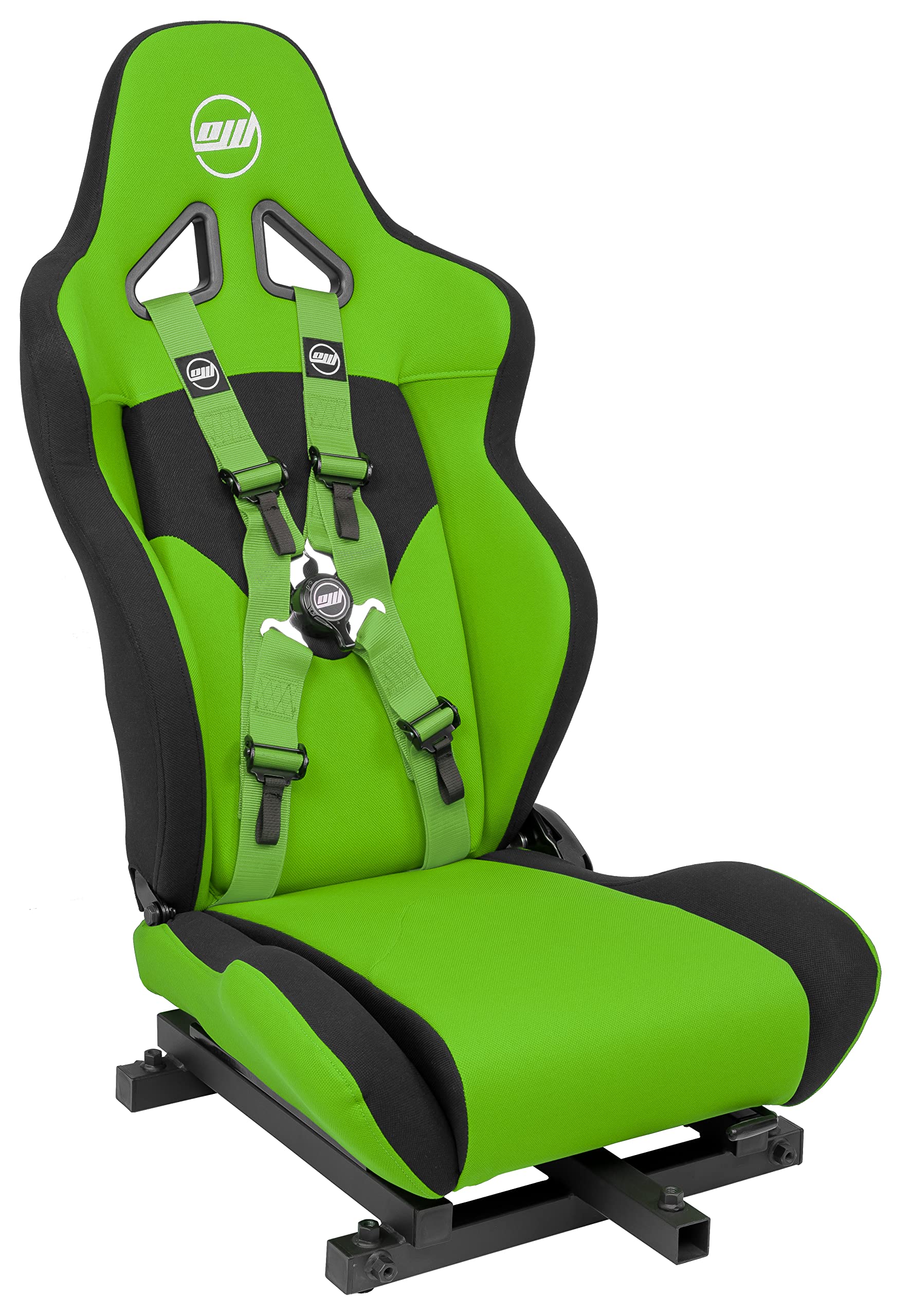 OpenWheeler Racing and Flight Simulation Cockpit Four Point Harness. Virtual Reality add-on. Green