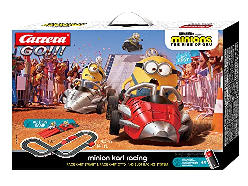 Carrera GO!!! Battery Operated 1:43 Scale Slot Car Racing Set - Minions Kart Racing