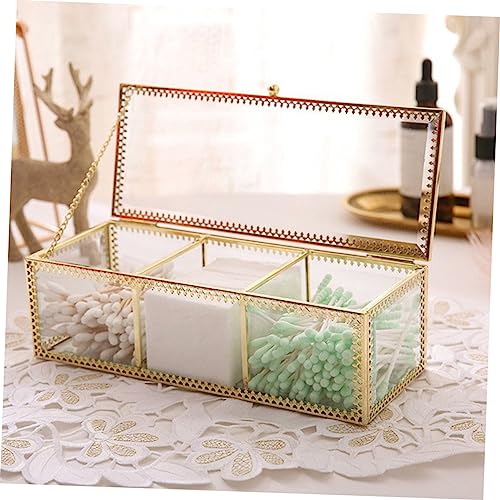 Holibanna Box Jewelry Storage Box Compartment Makeup Case Jewelry Display Boxes Tea Holder for Tea Bags Organizer Jewelry Storage Organizer Drawer Organizer with Lid Glass Jewelry Box Office