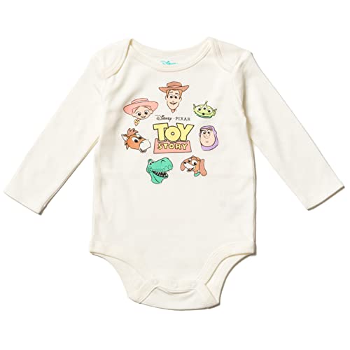 Disney Pixar Toy Story Alien Bullseye Rex Jessie Infant Baby Boys 4 Pack Bodysuits White/Gray/Blue/Black 12 Months