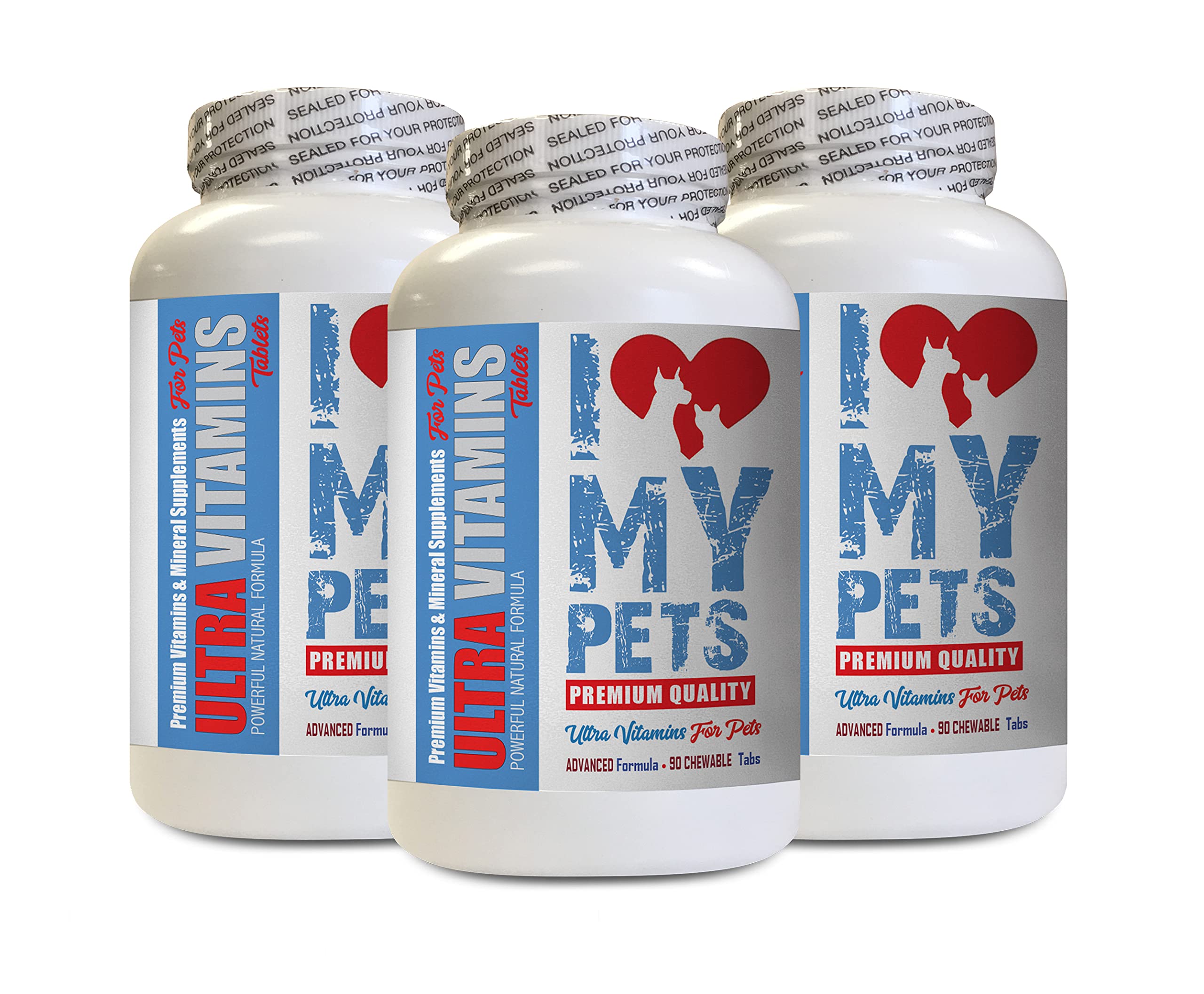 I LOVE MY PETS LLC Immune Boost for Dogs - PET Ultra Vitamins - Dogs Cats Health - Best Benefits - Vitamin c for Dogs Pills - 270 Treats (3 Bottles)