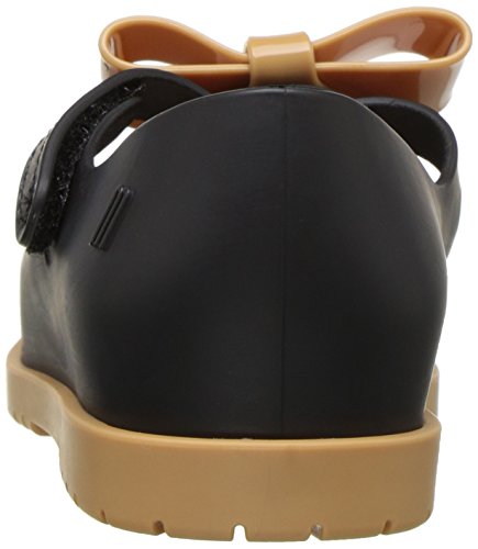 Mini Melissa Kids' Mini Classic Baby Ii Mary Jane Flat,Black/Beige,8 Regular US Toddler