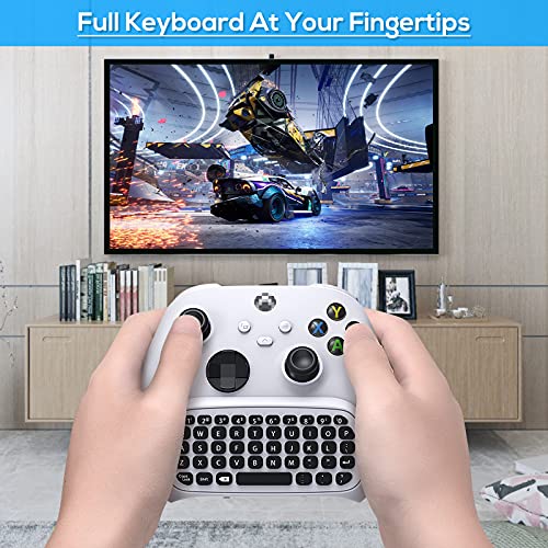 FYOUNG Controller Keyboard for Xbox Series X/Series S/One/S/Controller Gamepad, 2.4Ghz Mini QWERTY Controller Keyboard Gaming Chatpad with Audio/Headset Jack for Xbox Series X/S Controller