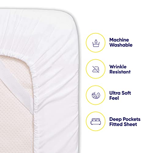 Twin Size Bed Sheets - 4 Piece 1500 Supreme Collection Fine Brushed Microfiber Deep Pocket Twin Sheet Set Bedding - 1 EXTRA PILLOW CASES, GREAT VALUE, Twin, White