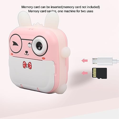Cartoon Smart Camera ABS Thermal Printing HD Shooting Print Camera 2.4 Inch HD Screen for 3+ Years for Picture Taking (Pink)