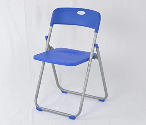 Yosogo Ergonomic Compact Portable Steel Frame Plastic Foldable Chair for Home, Restaurant, Student and Office (Blue)