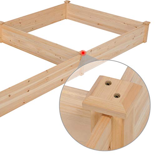 Yaheetech 8×4ft Wooden Horticulture Raised Garden Bed Divisible Elevated Planting Planter Box for Flowers/Vegetables/Herbs in Backyard/Patio Outdoor, Natural Wood, 93 x 48 x 10in