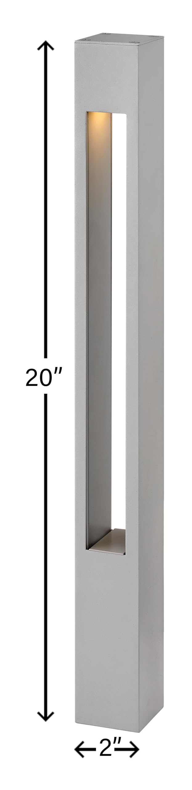 Hinkley Landscape Lighting Atlantis Bollard Landscape Path Light β Contemporary Landscape Lighting Illuminates Walkways for Increased Safety and Security, Square Mini, Titanium Finish