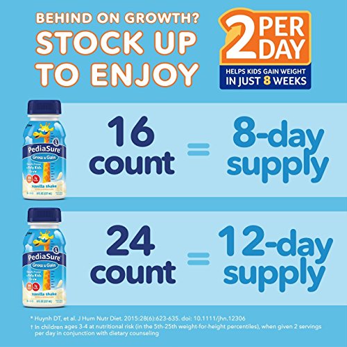 Pediasure Grow & Gain with Fiber Nutrition Shake For Kids, Vanilla, 8 fl oz