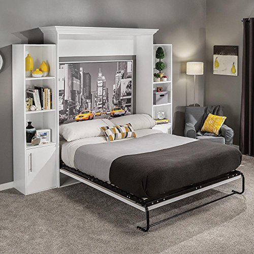 I-Semble Vertical Mount Murphy Bed Twin Hardware Kit β Twin Size Murphy Bed Hardware Includes Tubular Steel Mattress Platform β Twin Beds Vertical Wall Mount w/Cambered Wood Slats - Bed Hardware Kit