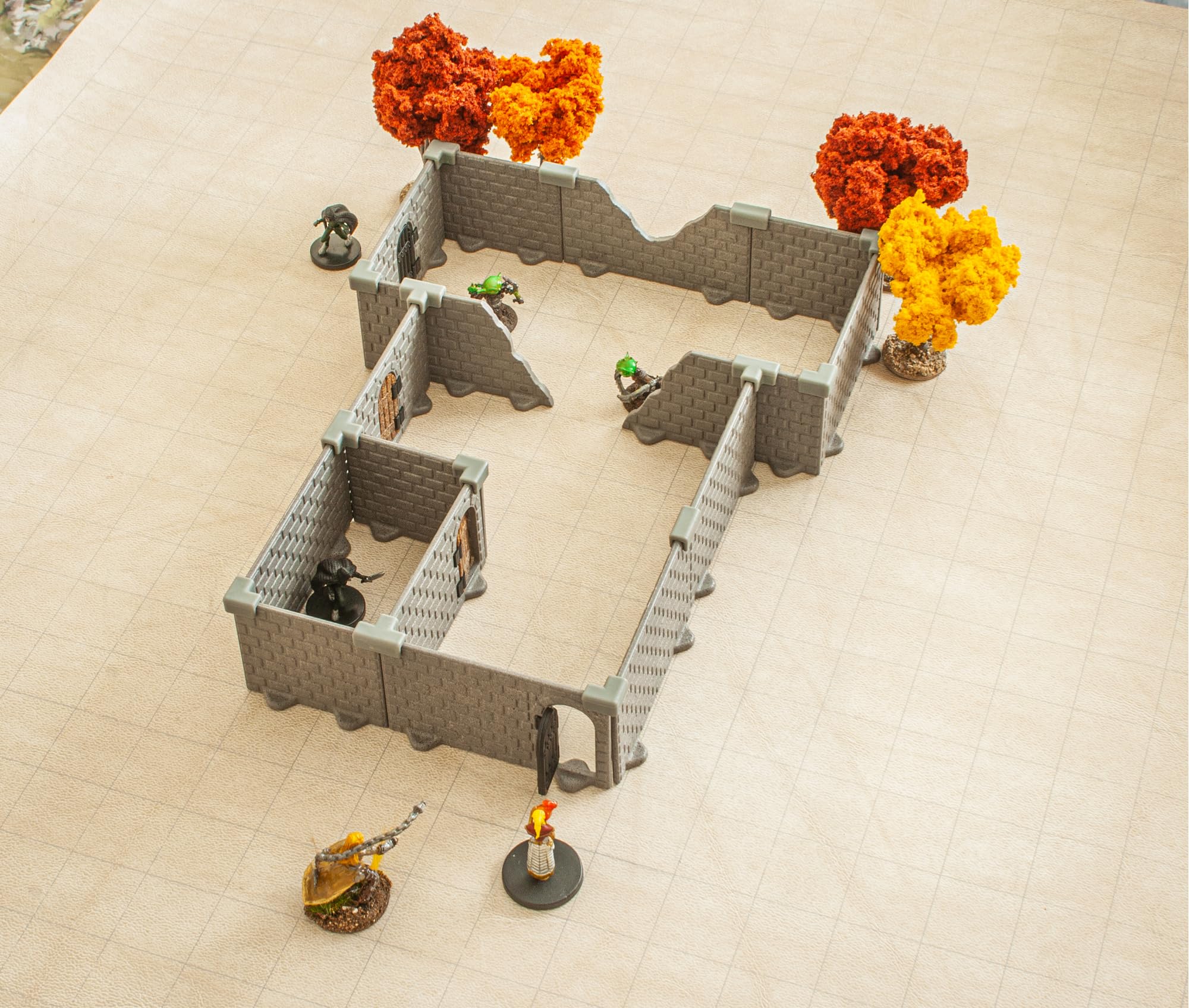 Mini Ruins Dungeon Kit - Dungeon Castle Cavern Terrain for RPGs, Dungeons & Dragons (DND), Pathfinder, War Gaming, and More! - by DCD (21+pcs, 0.6sqft, 4rooms)