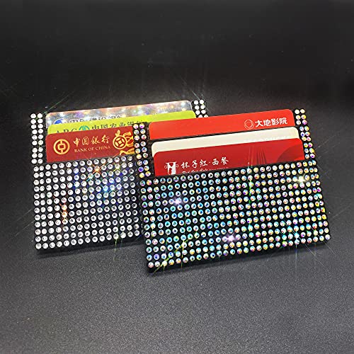 Pomelo Litchi Pitaya Leather Rhinestone Wallets for Women Crystal Bling Slim Small Card Holder Wallet (Multi)