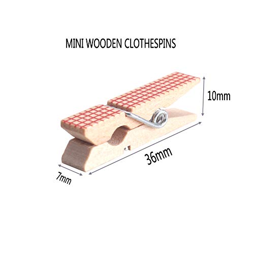 Z ZICOME Mini Wooden Clothespins Photo Paper Peg Craft Clips, 100 Pack