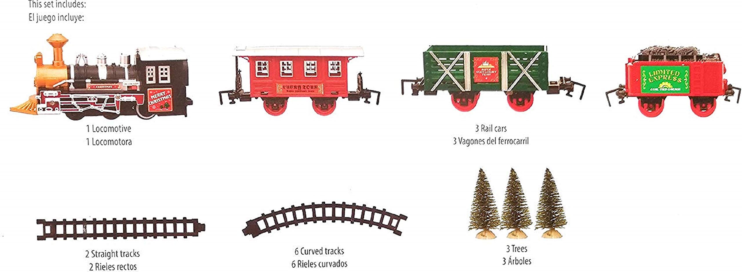 Holiday Time Battery Operated Train Set Only, Village Sold Separately