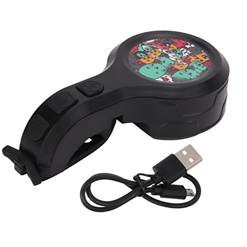 Bicycle Horn, USB Charging Quick Release Lock Bicycle Horn Alarm Anti Theft 130 Decibels Multi Function for 22.2-32mm Handlebar(D Section)