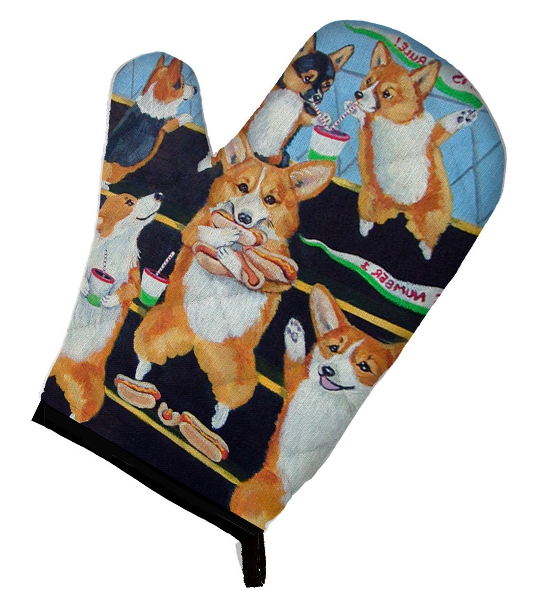 Caroline's Treasures 7286OVMT Go Team Corgi Pembroke Oven Mitt Heat Resistant Thick Oven Mitt for Hot Pans and Oven, Kitchen Mitt Protect Hands, Cooking Baking Glove