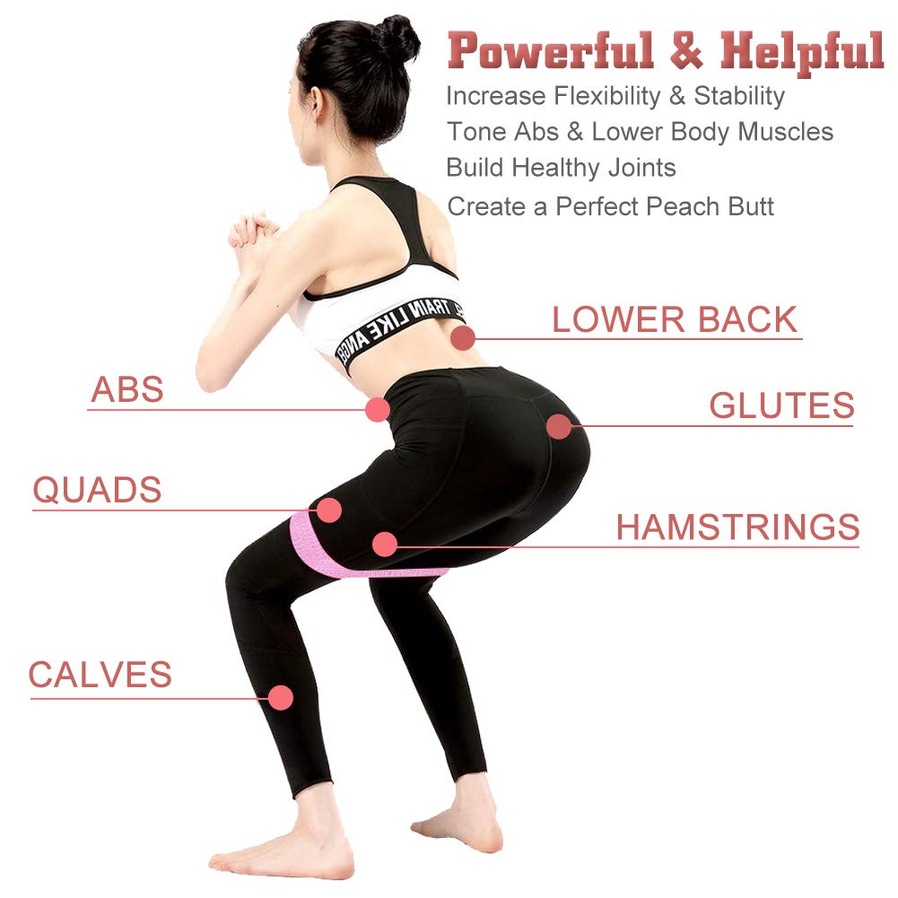 Bufccy Exercise Resistance Bands Set for Men Women Workout Bands Elastic Loops for Butt Glutes Yoga Crossfit Fitness
