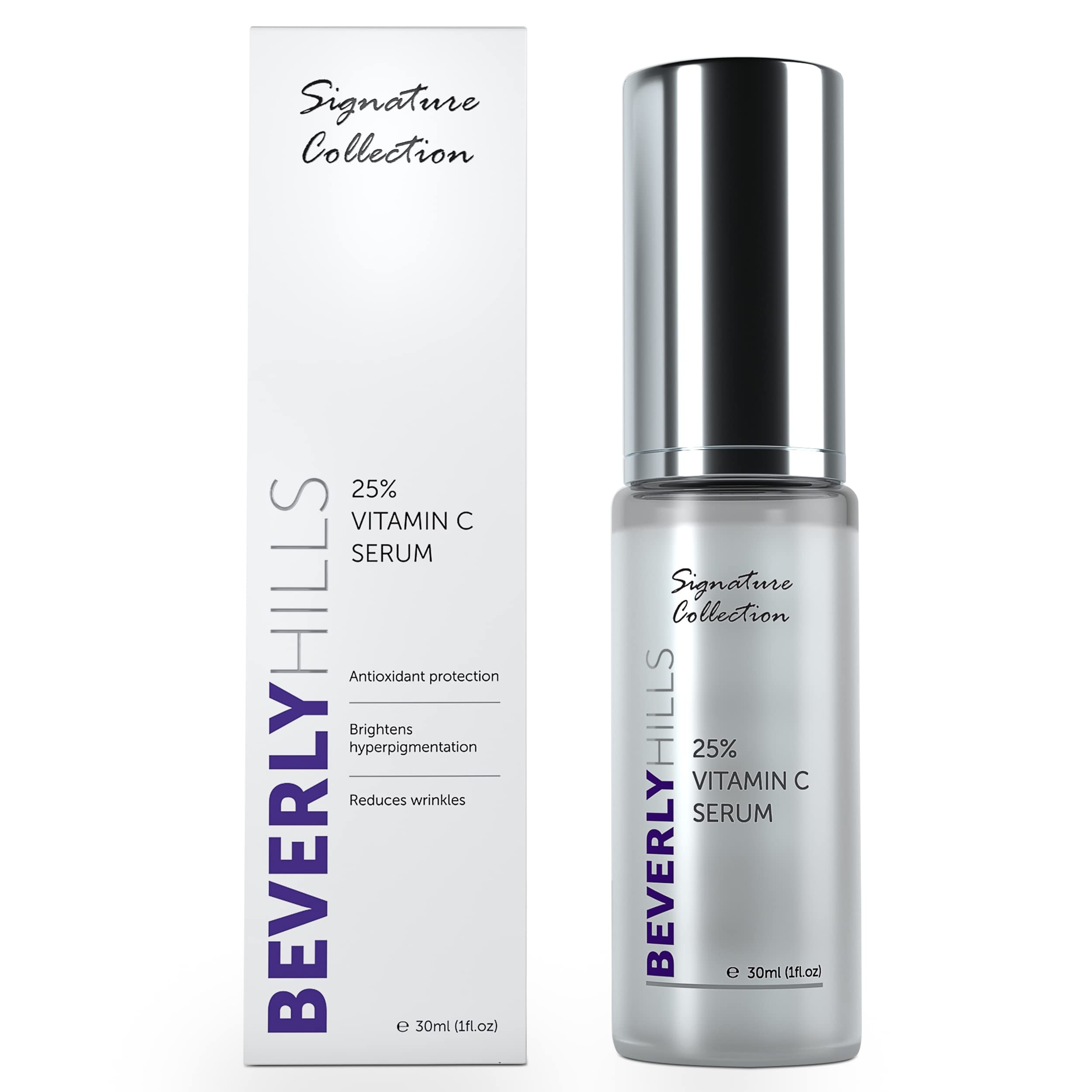 Beverly Hills Vitamin C Serum for Face, Unisex, Skin Serum, Hydrating and Protective, Soothes Irritation, 25% Vitamin C, 1 oz