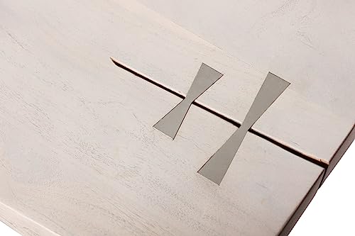 HomSof White Washed 79 Inches Live Edge Premium Dining Table, 1 Piece