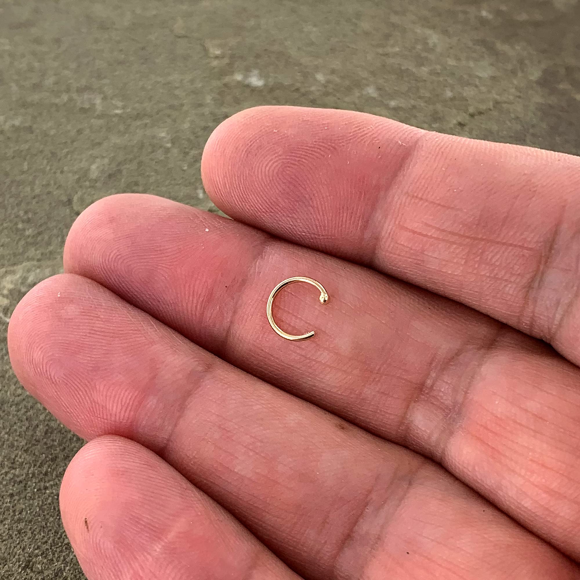 Body Candy Tiny Nose Ring Hoop 20 Gauge 1/4" Solid 14k Yellow Gold Nose Hoop Xtra Small Diameter