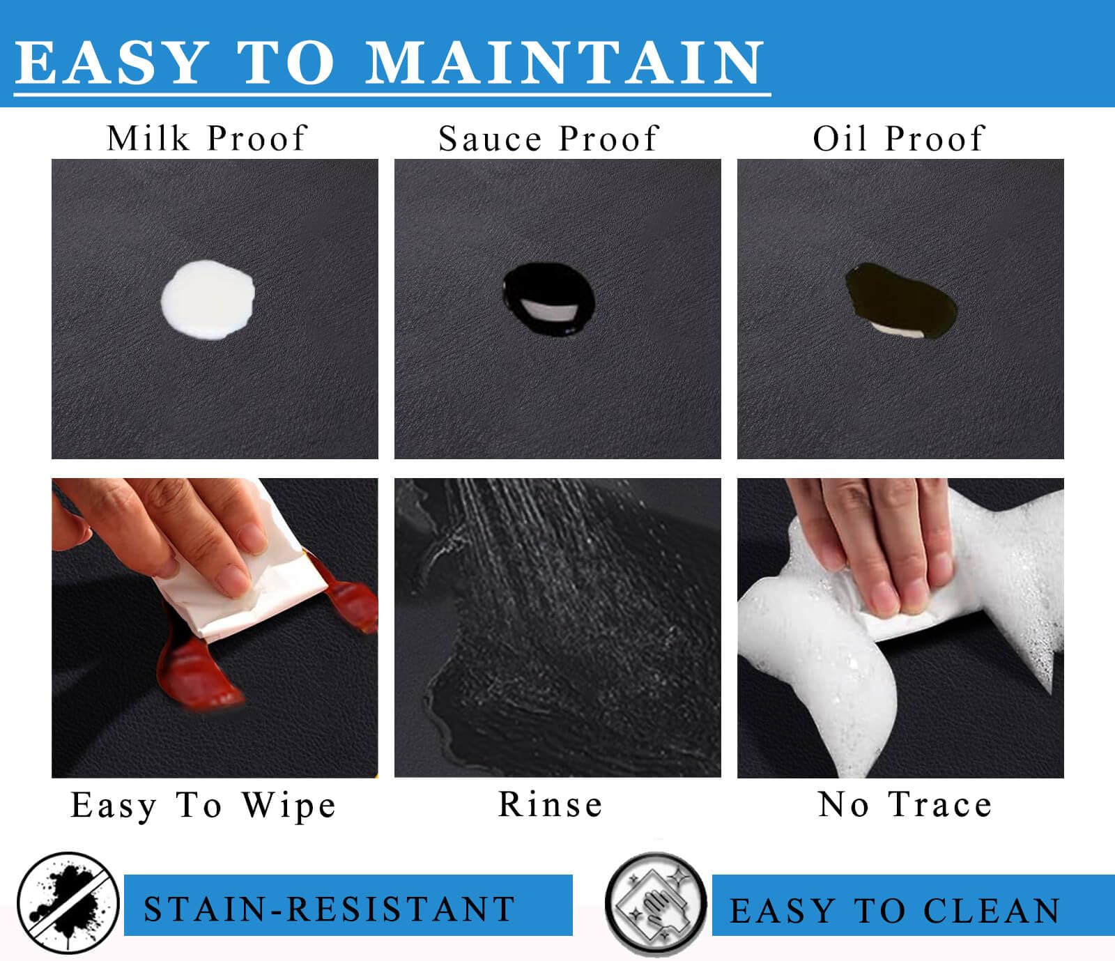 Coffee Mat for Countertops ,Coffee Bar Accessories Fit Under Coffee Maker Espresso Machine, Absorbent Hide Stain Rubber Mat for Countertop ,Dish Drying Mat for Kitchen Counter (Black, 12"x19")