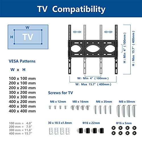 Mobile TV Cart for 23-60 Inch LCD LED Flat Panel Curved Screen TVs up to 88 lbs, Height Adjustable Shelf Rolling Floor Stand with Wheels as a Movable Portable TV Stand, Max VESA 400x400mm