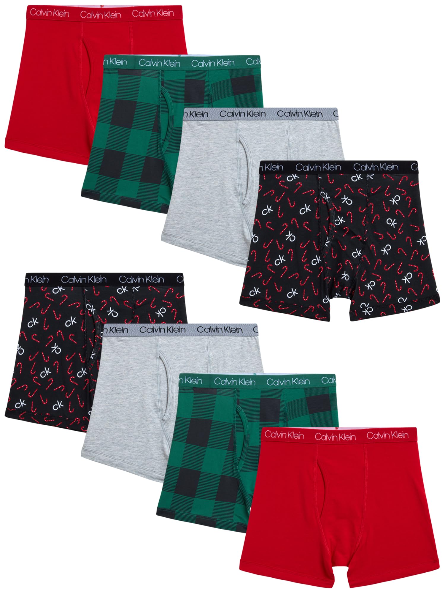 Calvin Klein Boys' Underwear - 8 Pack Stretch Cotton Boxer Briefs (XS-XL), Size X-Large, Tie Dye