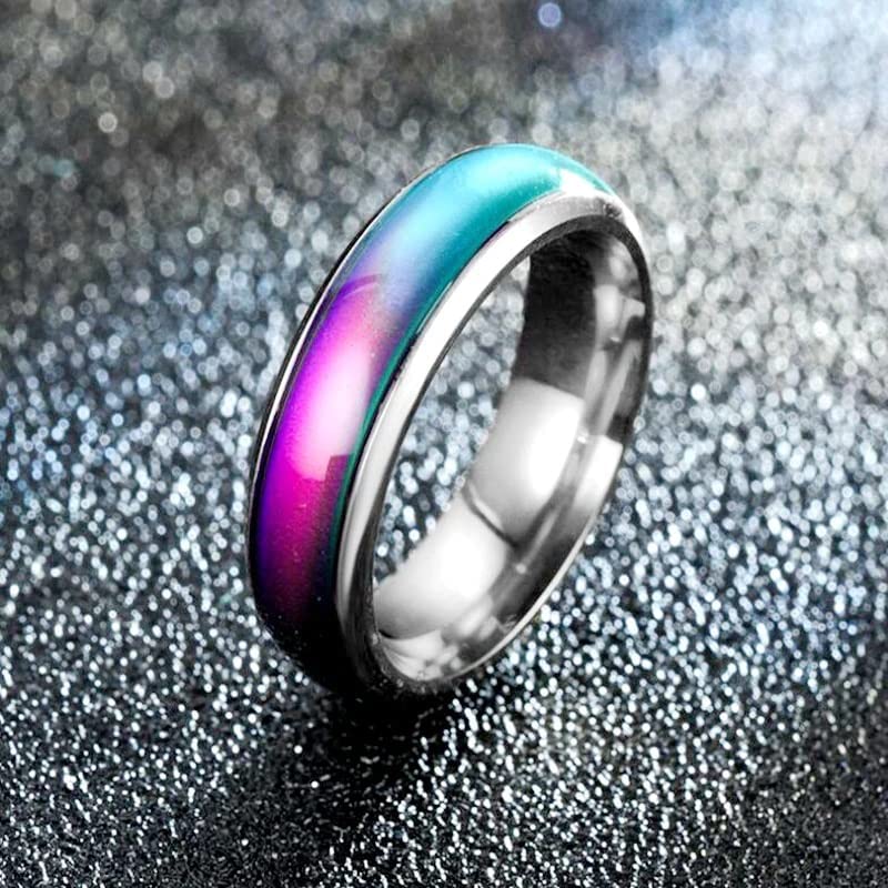 Creations by Lucky 7s Stainless Steel Mood Rings (Silver, 10)