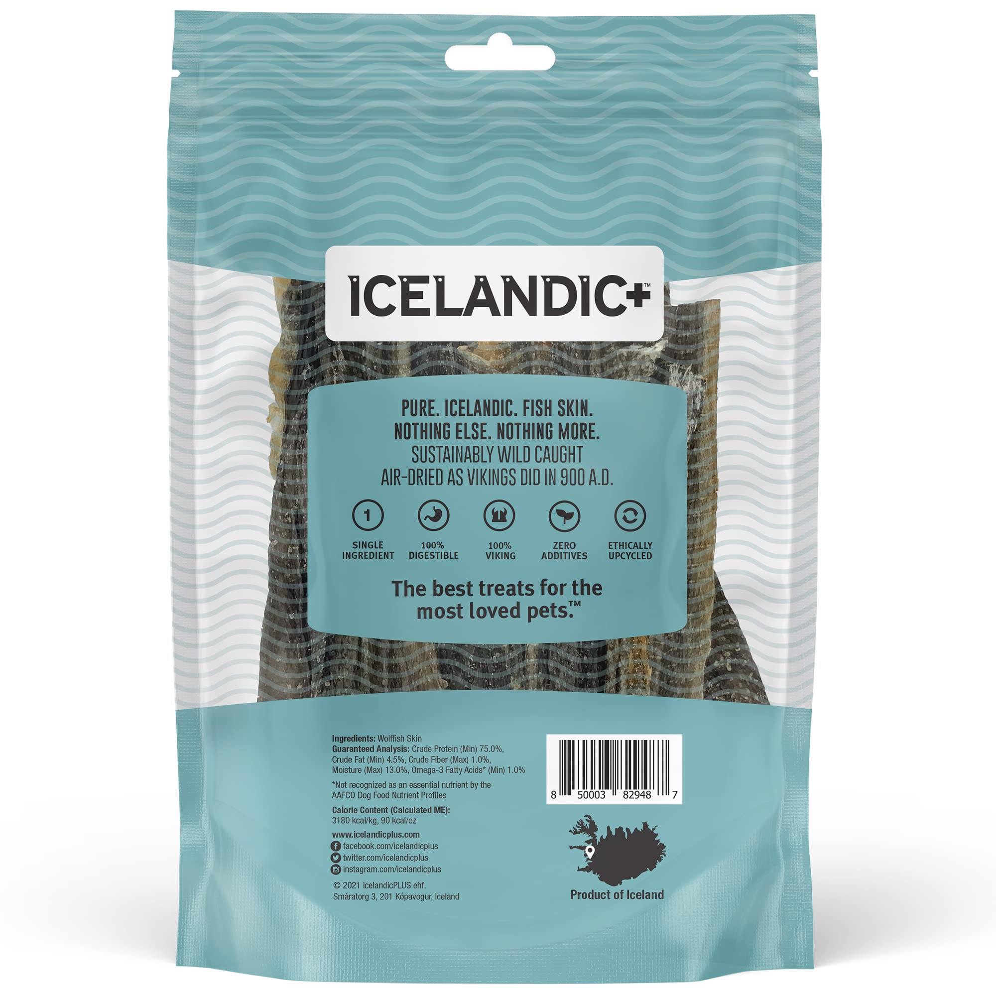 Icelandic+ Wolffish Skin Stick Chews Dog Treat 3.0-oz Bag