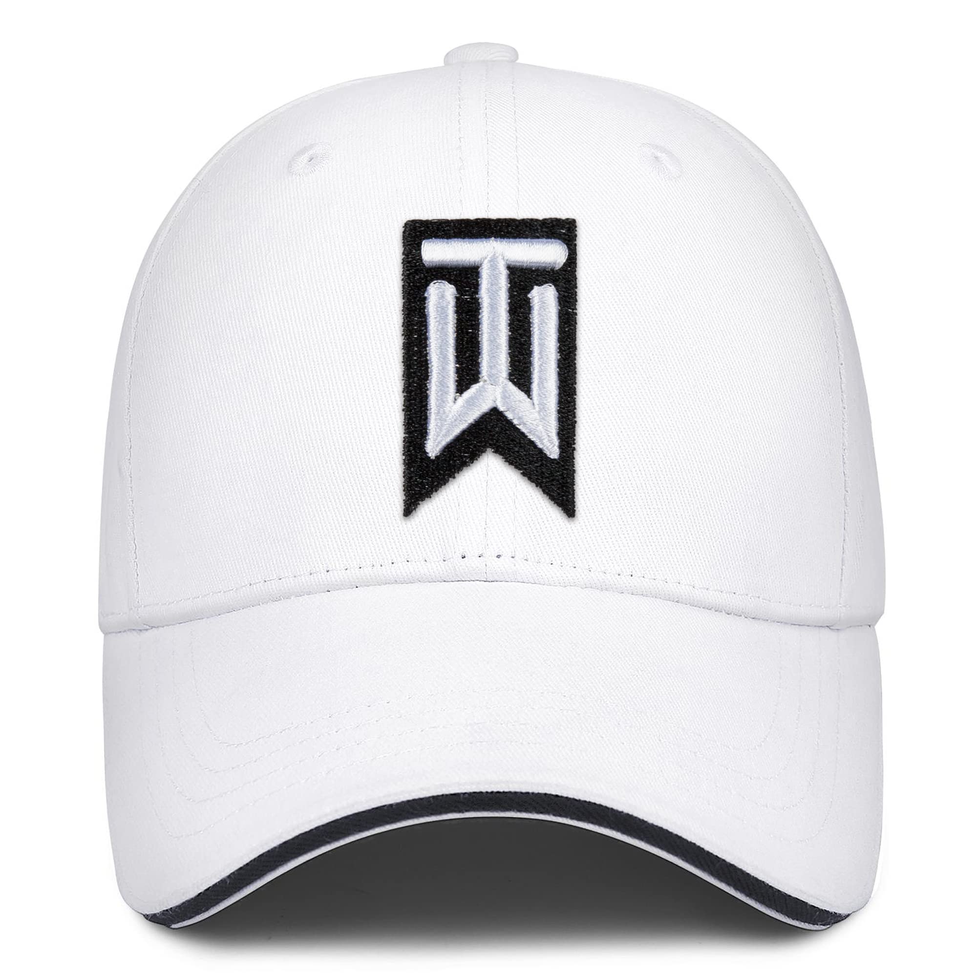 Classic Embroidered Logo Golf Hat Adjustable Baseball Cap Fans Baseball Hat for Men Women White