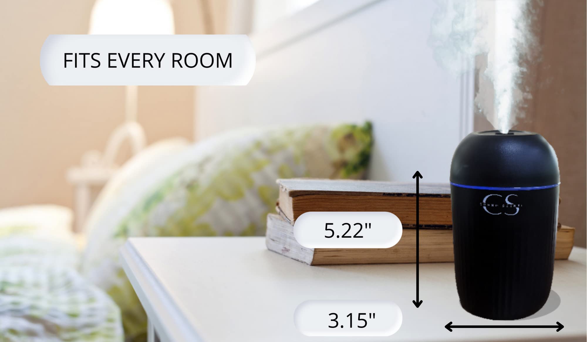 Cogno Scenti CAR HUMIDIFIER, Portable Humidifier, Mini Humidifier. Add Your Favorite Cologne/ Perfume With USB Cable black