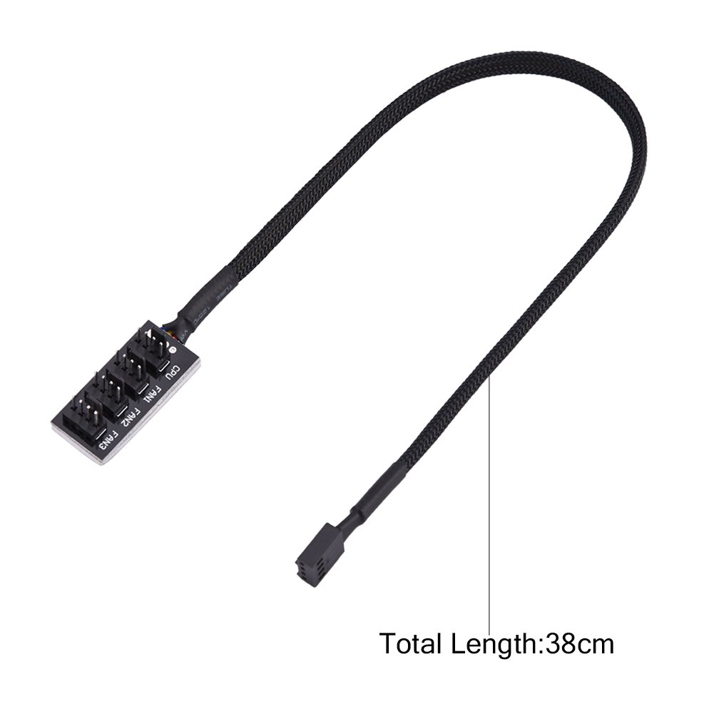 Bewinner 4-Pin PWM Fan Hub, 4-pin Male for CPU Fan PC Fans Hub, Computer CPU/Case Fan Power Multi Splitter Connector Cable Adapter for 12V Computer 3-pin 4-pin Fans