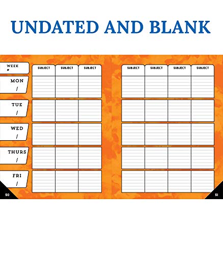 Carson Dellosa Celebrate Learning Teacher Planner, 8" x 11" Spiral Bound Planner With Planner Stickers, Undated Homeschool Planner & Lesson Planner Book for Teachers